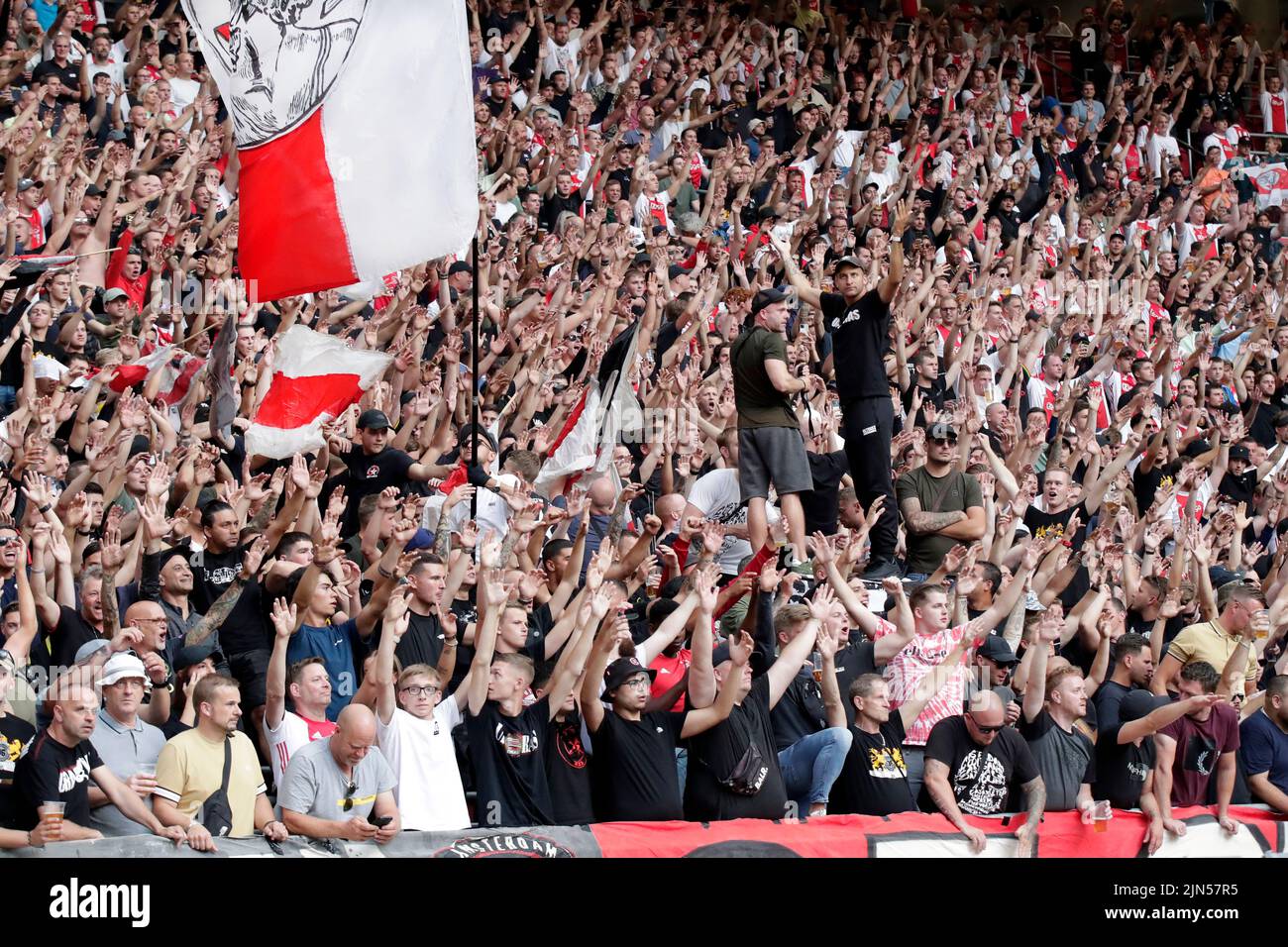 AMSTERDAM, THE NETHERLANDS - JULY 30: fans of Ajax during the Johan ...