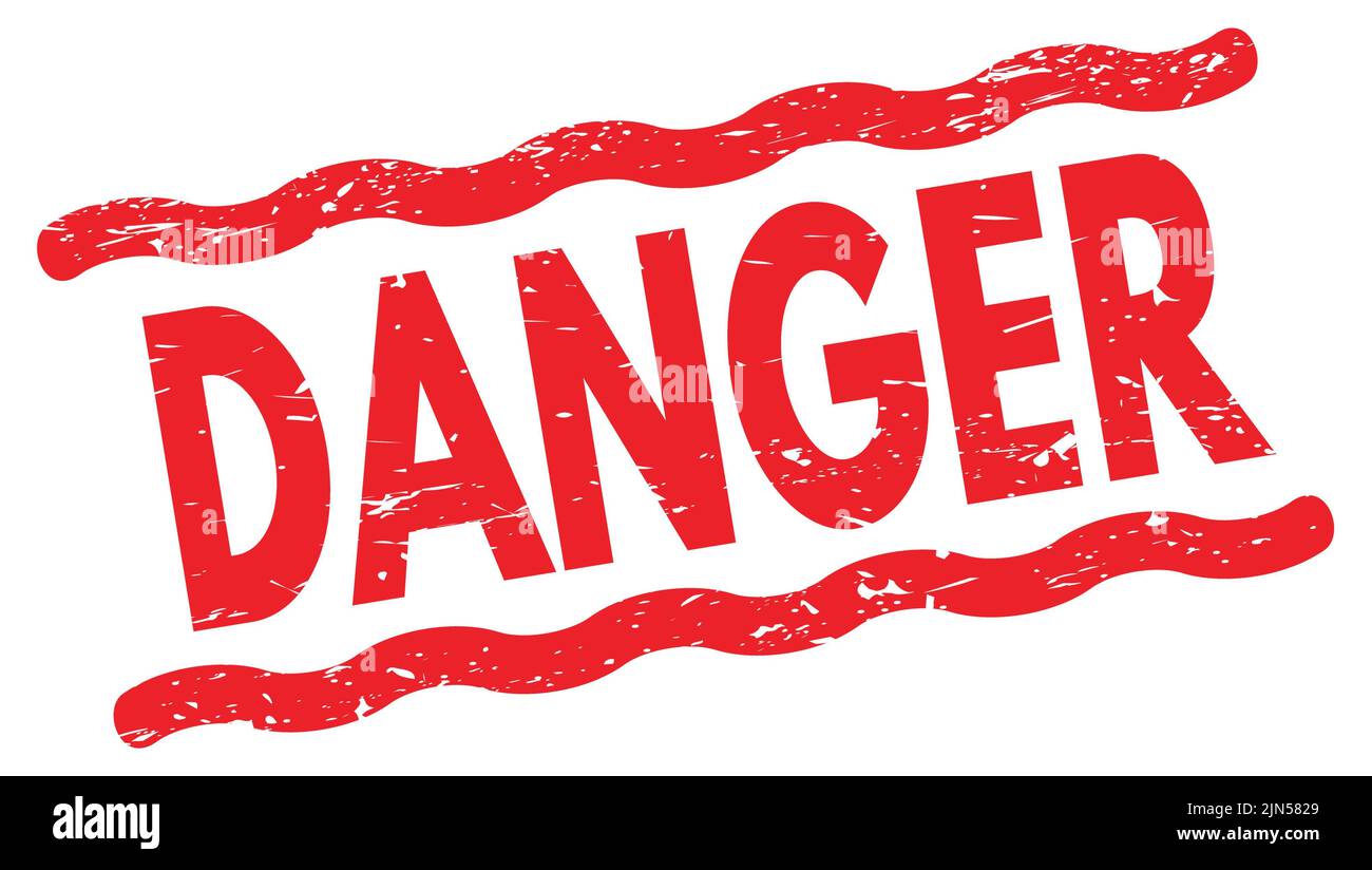 DANGER text written on red lines stamp sign Stock Photo - Alamy