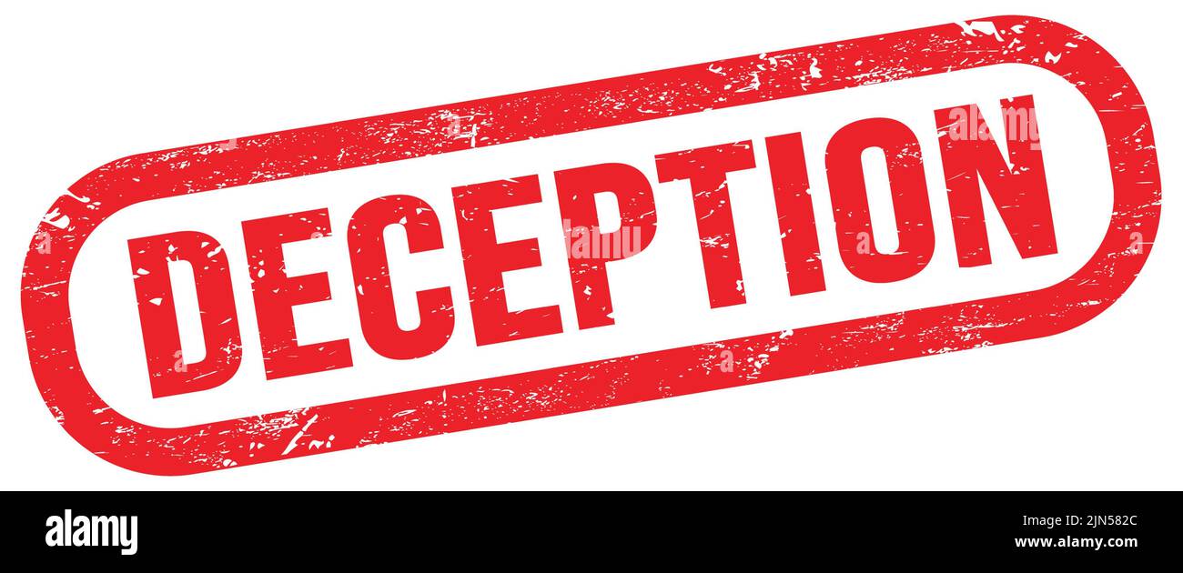 DECEPTION, text on red rectangle stamp sign Stock Photo - Alamy