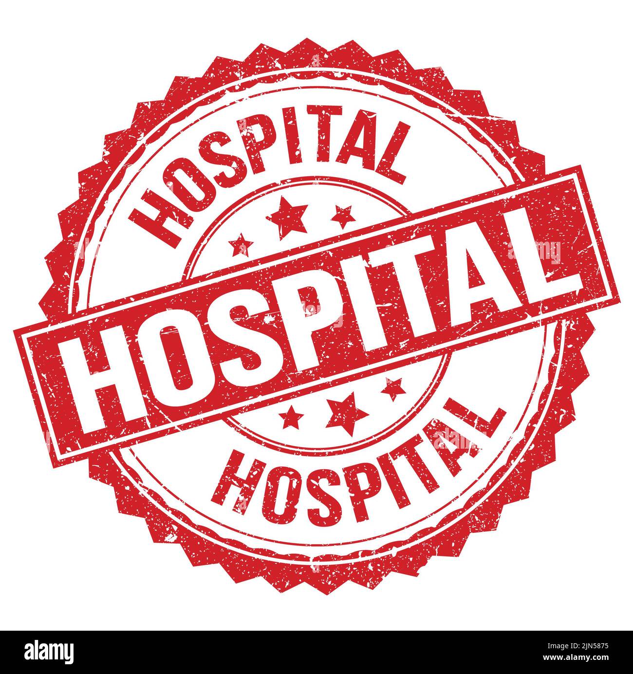 HOSPITAL text written on red round stamp sign Stock Photo - Alamy