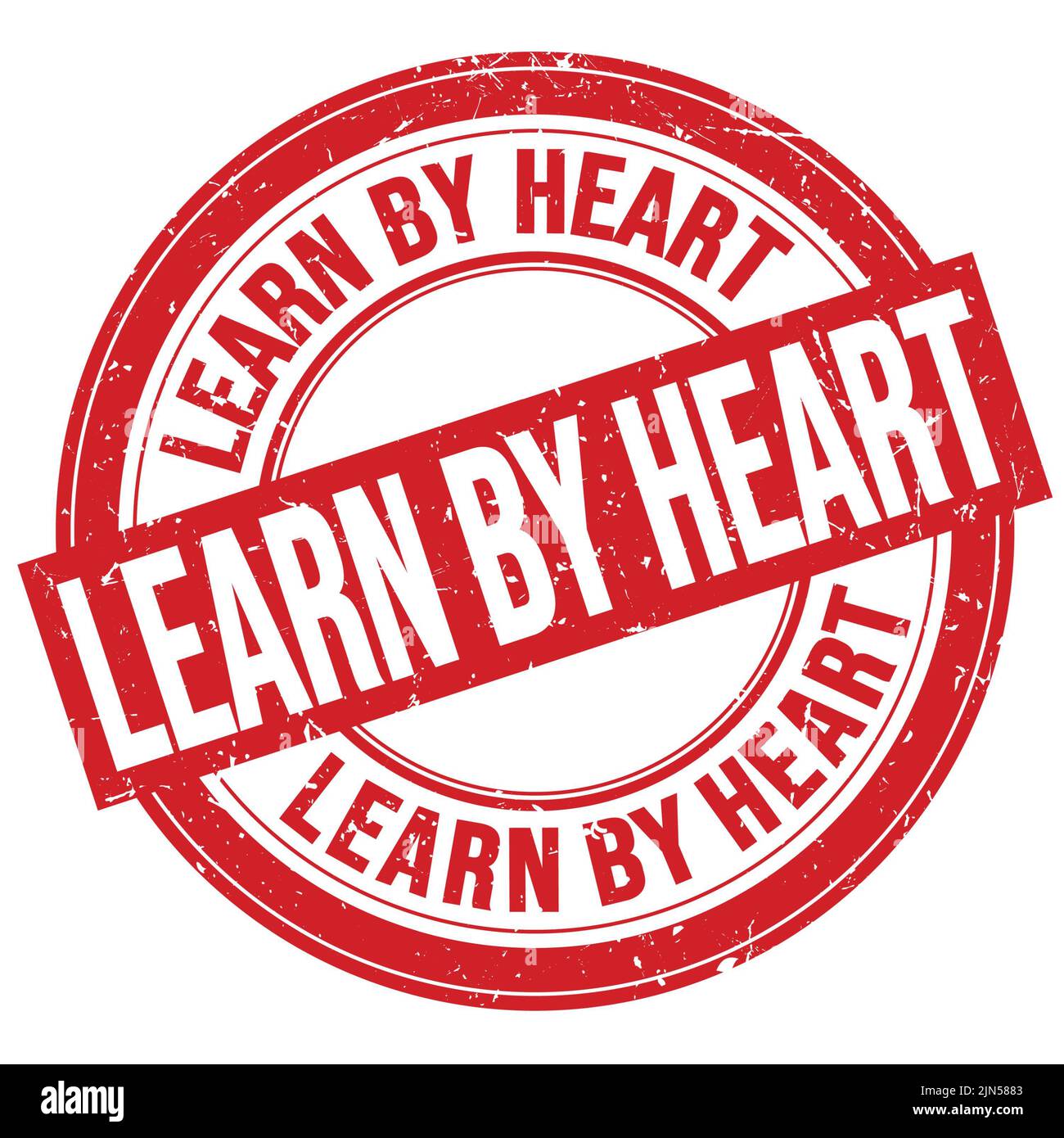 LEARN BY HEART text written on red round grungy stamp sign Stock Photo ...