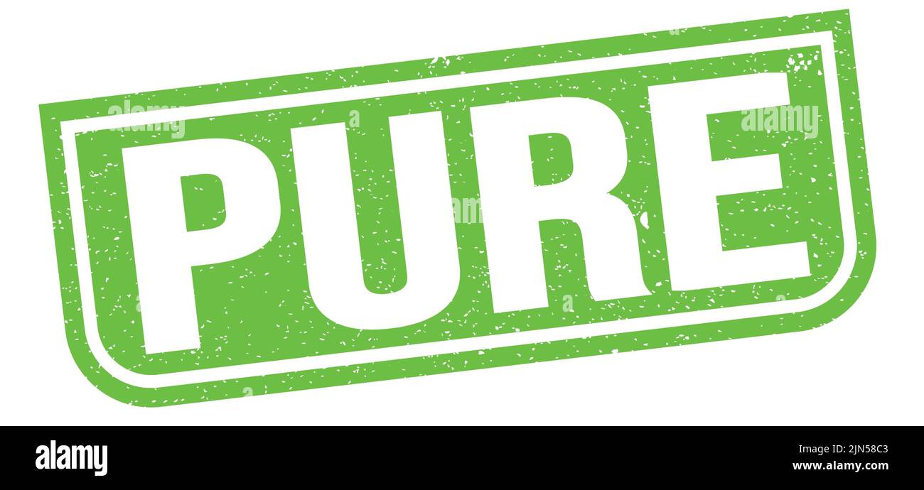 PURE text written on green grungy stamp sign Stock Photo - Alamy