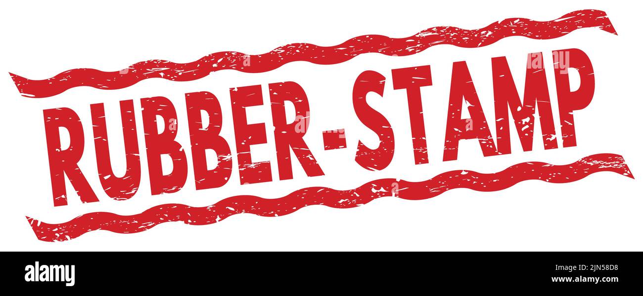 RUBBER-STAMP text written on red lines stamp sign Stock Photo - Alamy