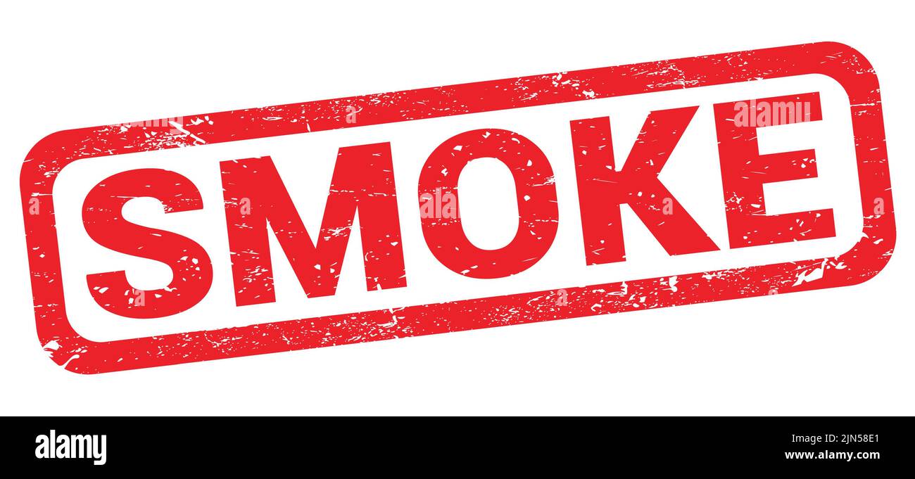 SMOKE text written on red rectangle stamp sign Stock Photo - Alamy