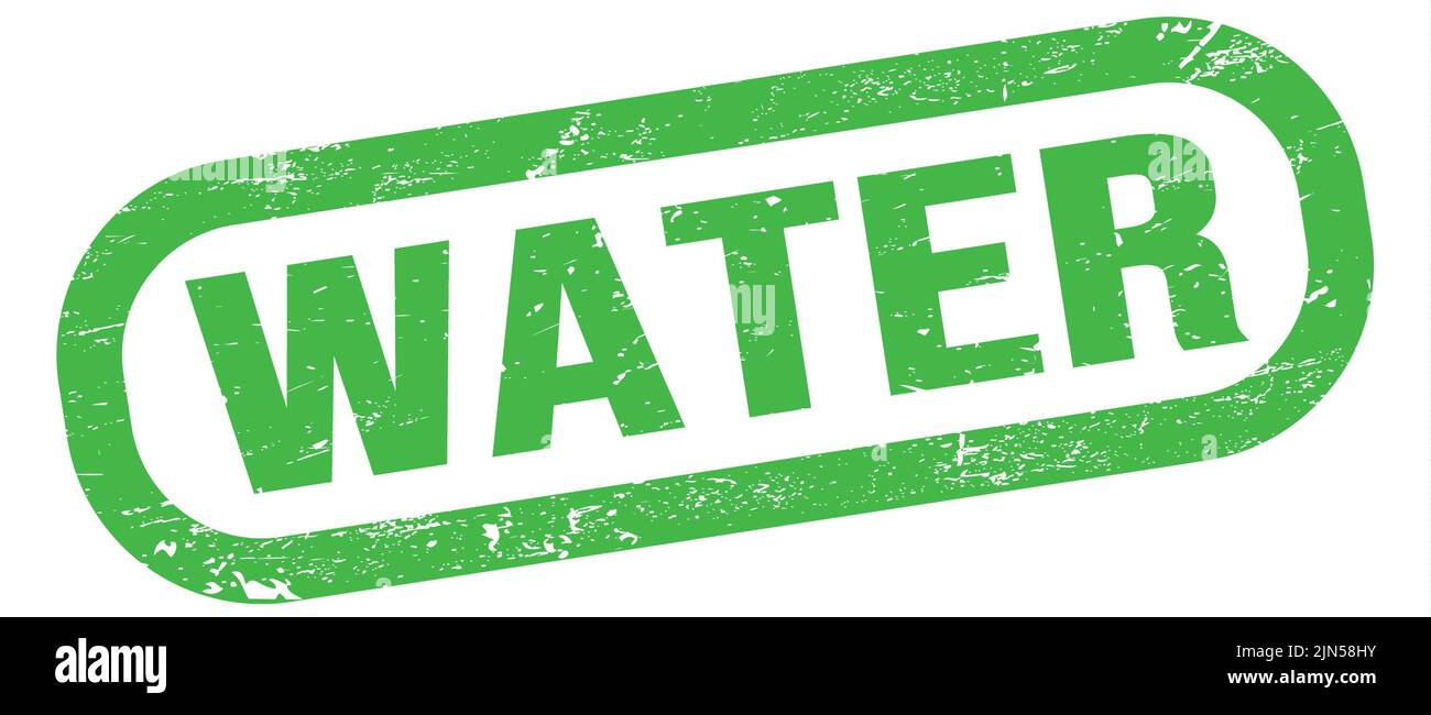WATER, text written on green rectangle stamp sign Stock Photo - Alamy