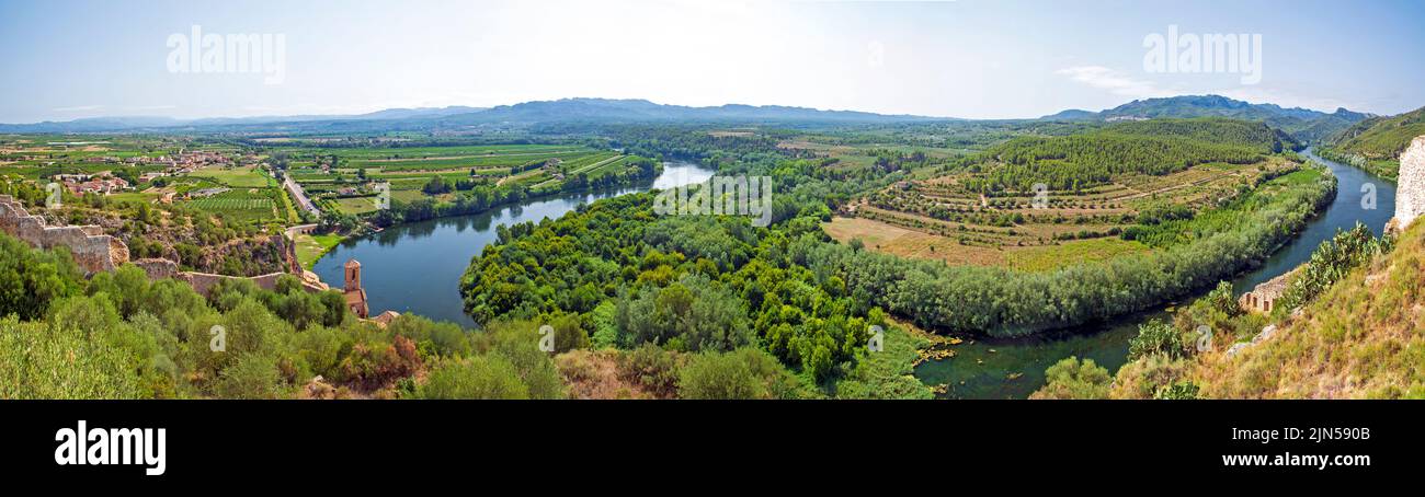 Village Miravet in Catalonia, Spain, site of the Miravet castle of ...