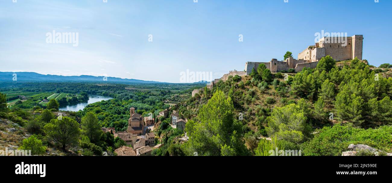 Village Miravet in Catalonia, Spain. site of the Miravet castle of ...