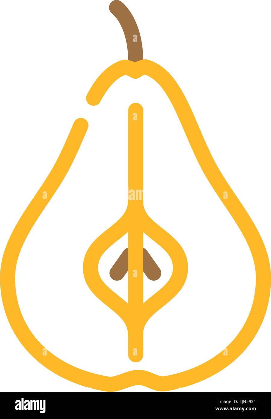 pear one cut color icon vector illustration Stock Vector Image & Art ...