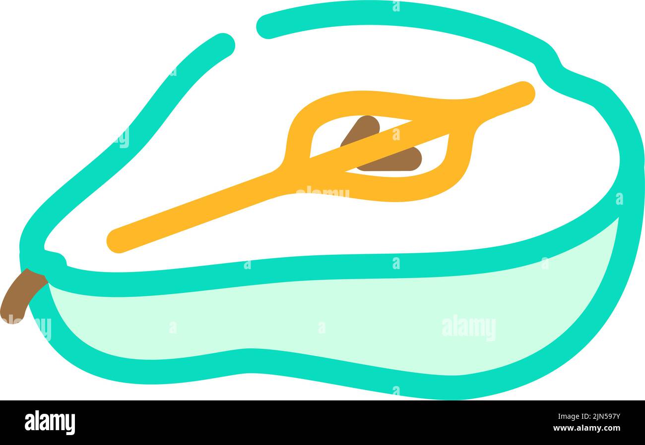 cut pear one color icon vector illustration Stock Vector Image & Art ...