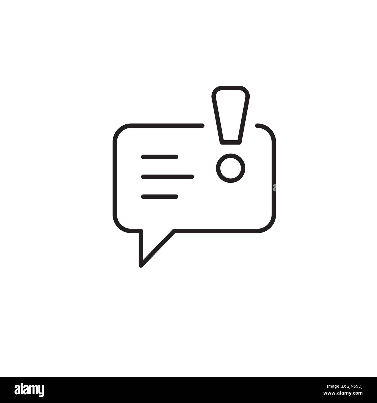 Alert message sign line icon. Caution chat, warning message ...