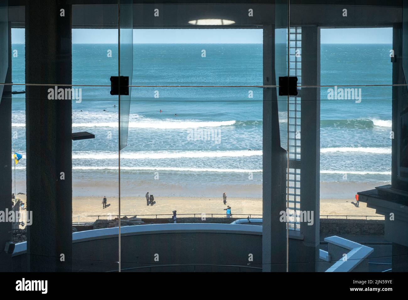 View from the Tate gallery cafe window, St Ives, Cornwall Stock Photo ...