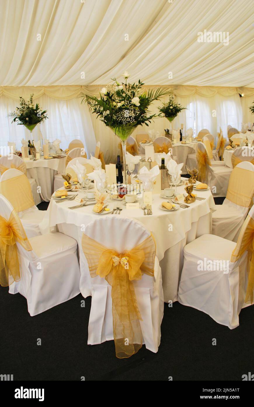 A vertical shot of the interior of wedding reception venue Stock Photo ...