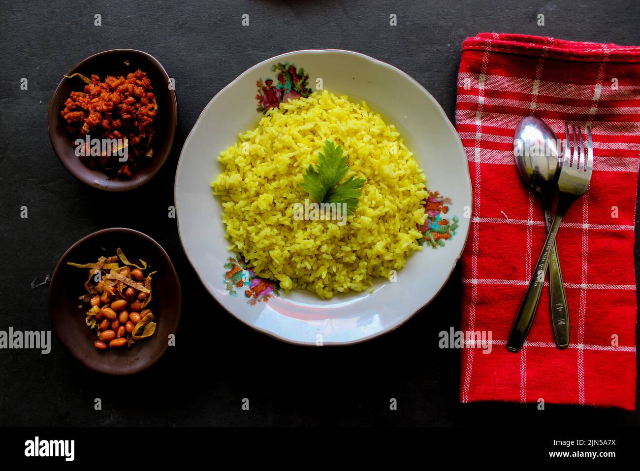 yellow rice or turmeric rice or nasi kuning is food made from rice ...