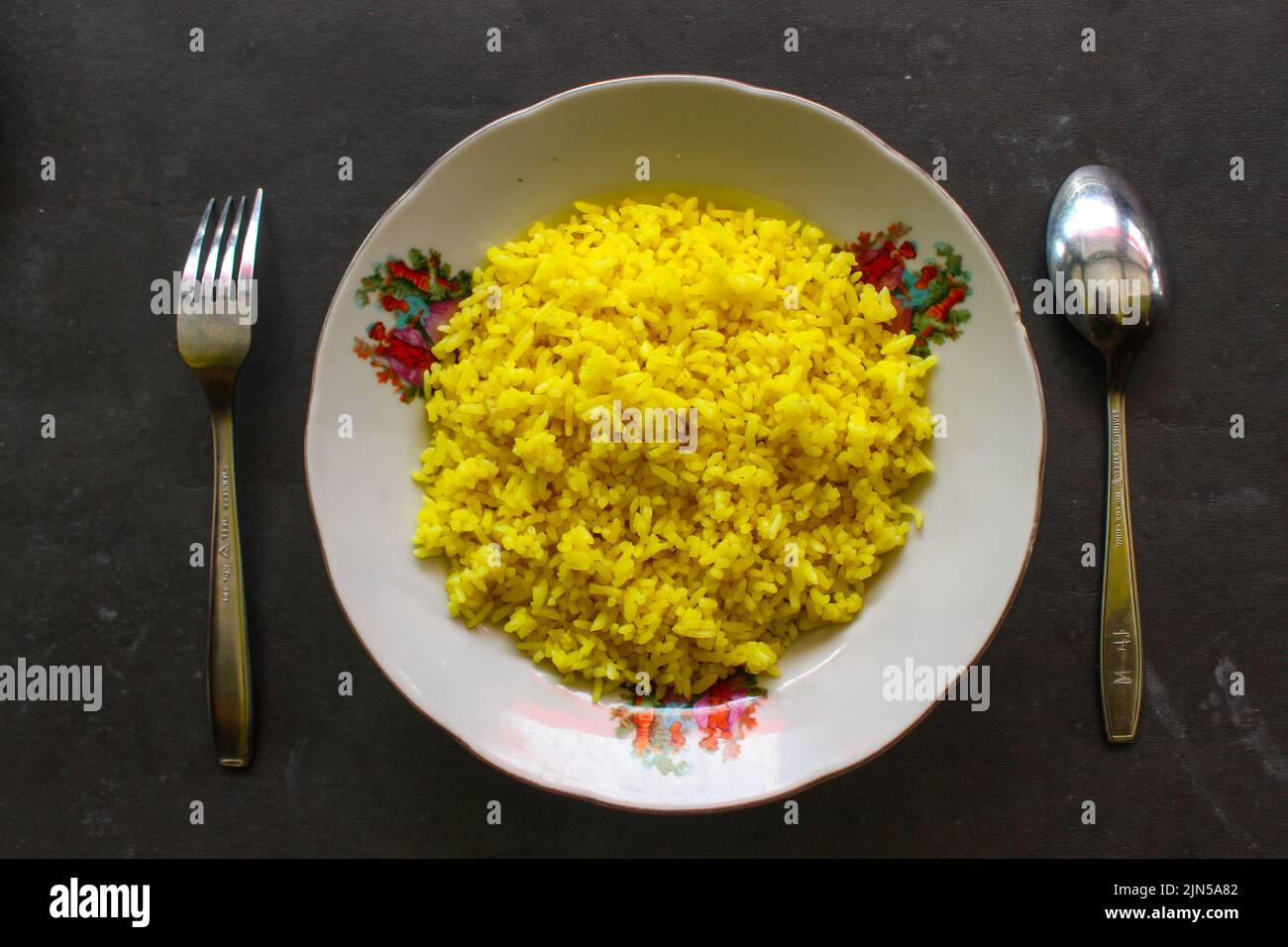 yellow rice or turmeric rice or nasi kuning is food made from rice ...