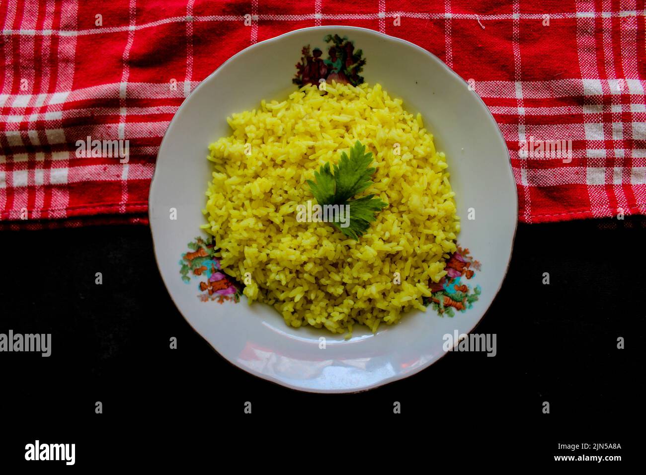 yellow rice or turmeric rice or nasi kuning is food made from rice ...