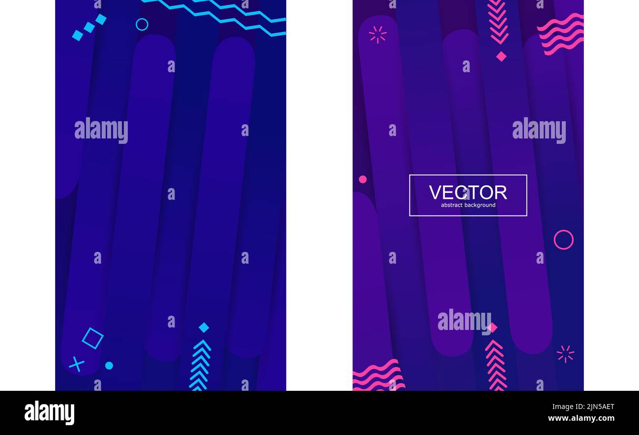 Set Abstract background with bight line for banners. Dark blue and ...