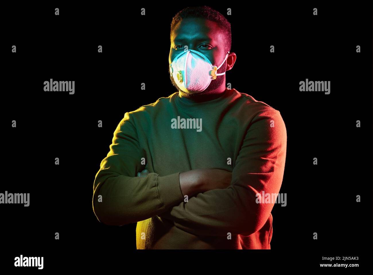 african american man in mask or respirator Stock Photo - Alamy