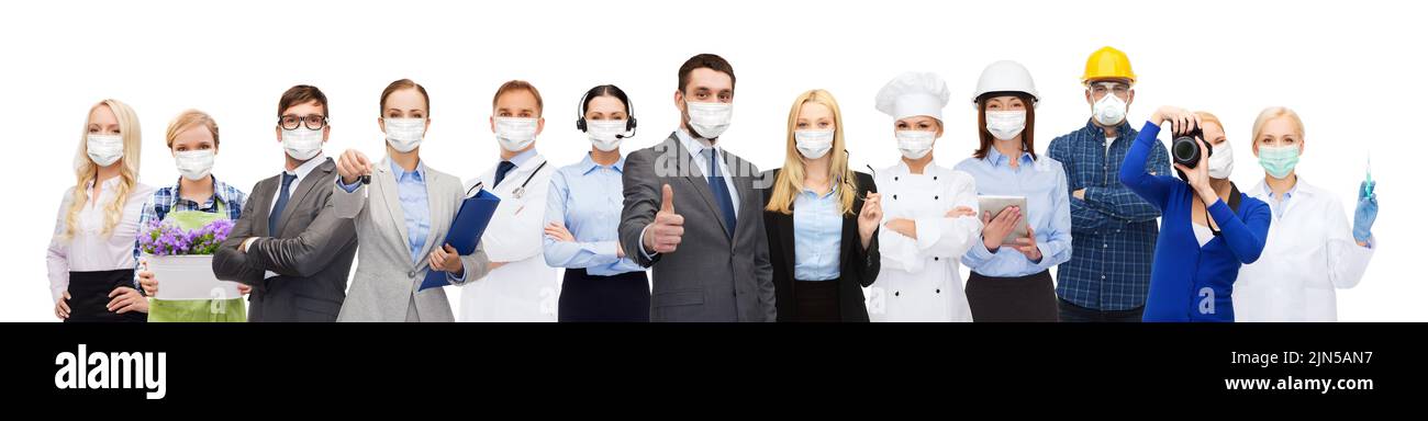 people of different professions wearing masks Stock Photo - Alamy