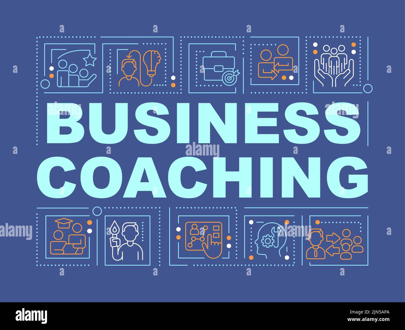 Corporate Coaching Word Concepts Dark Blue Banner Stock Vector Image
