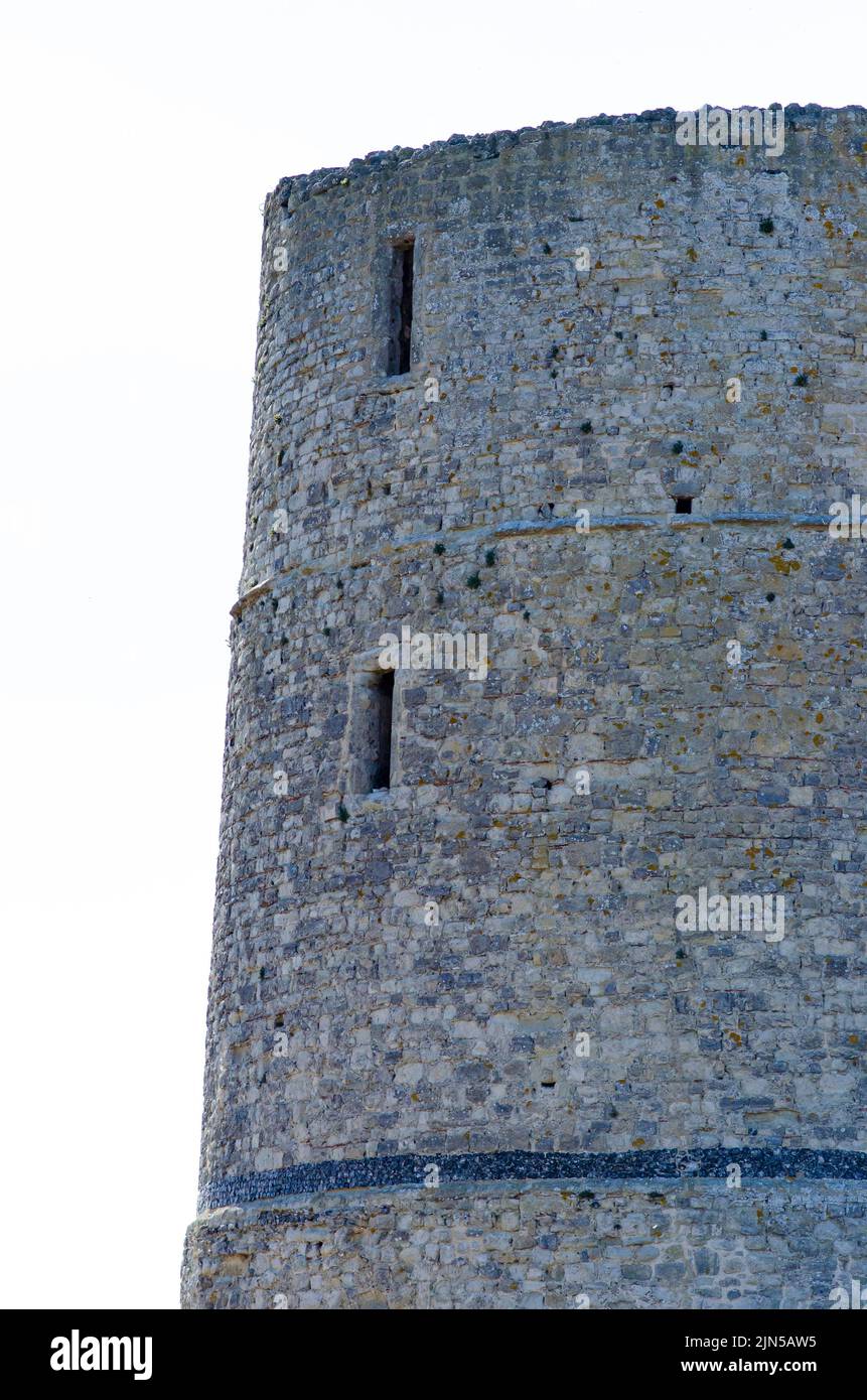 The main tower at the ruins of Hadleigh castle showing the detailed ...