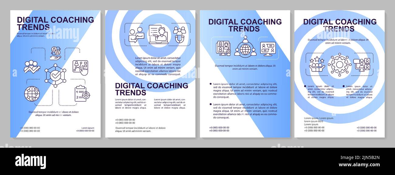 Virtual coaching effectiveness blue gradient brochure template Stock ...
