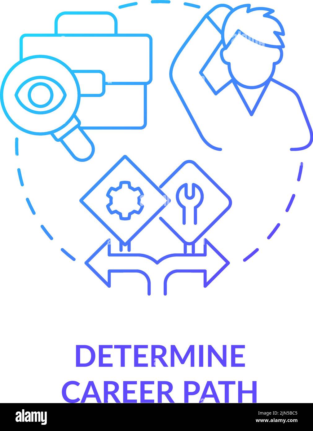 Determine Career Path Blue Gradient Concept Icon Stock Vector Image