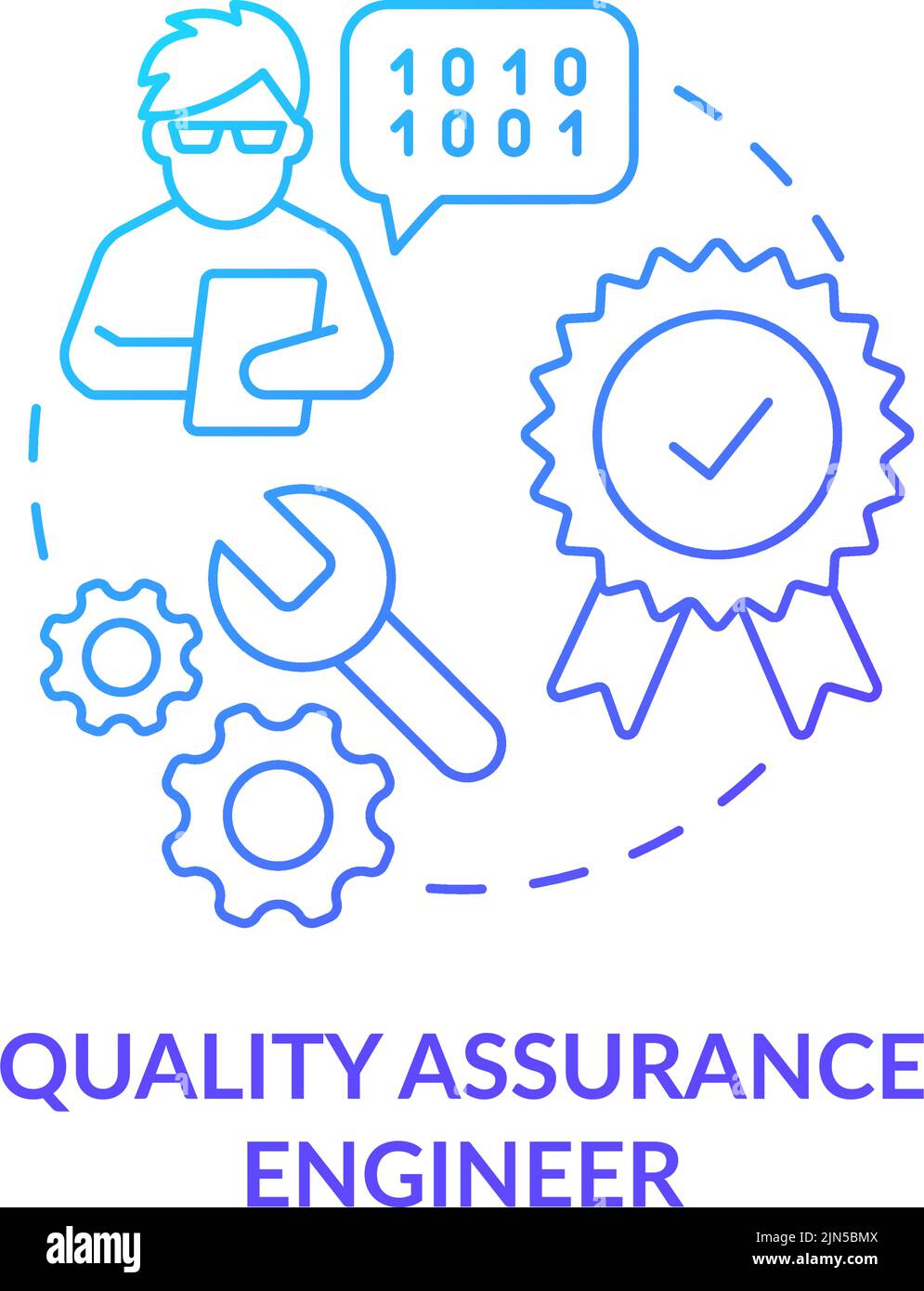 Quality assurance engineer blue gradient concept icon Stock Vector ... Quality assurance engineer blue gradient concept icon Stock Vector ...