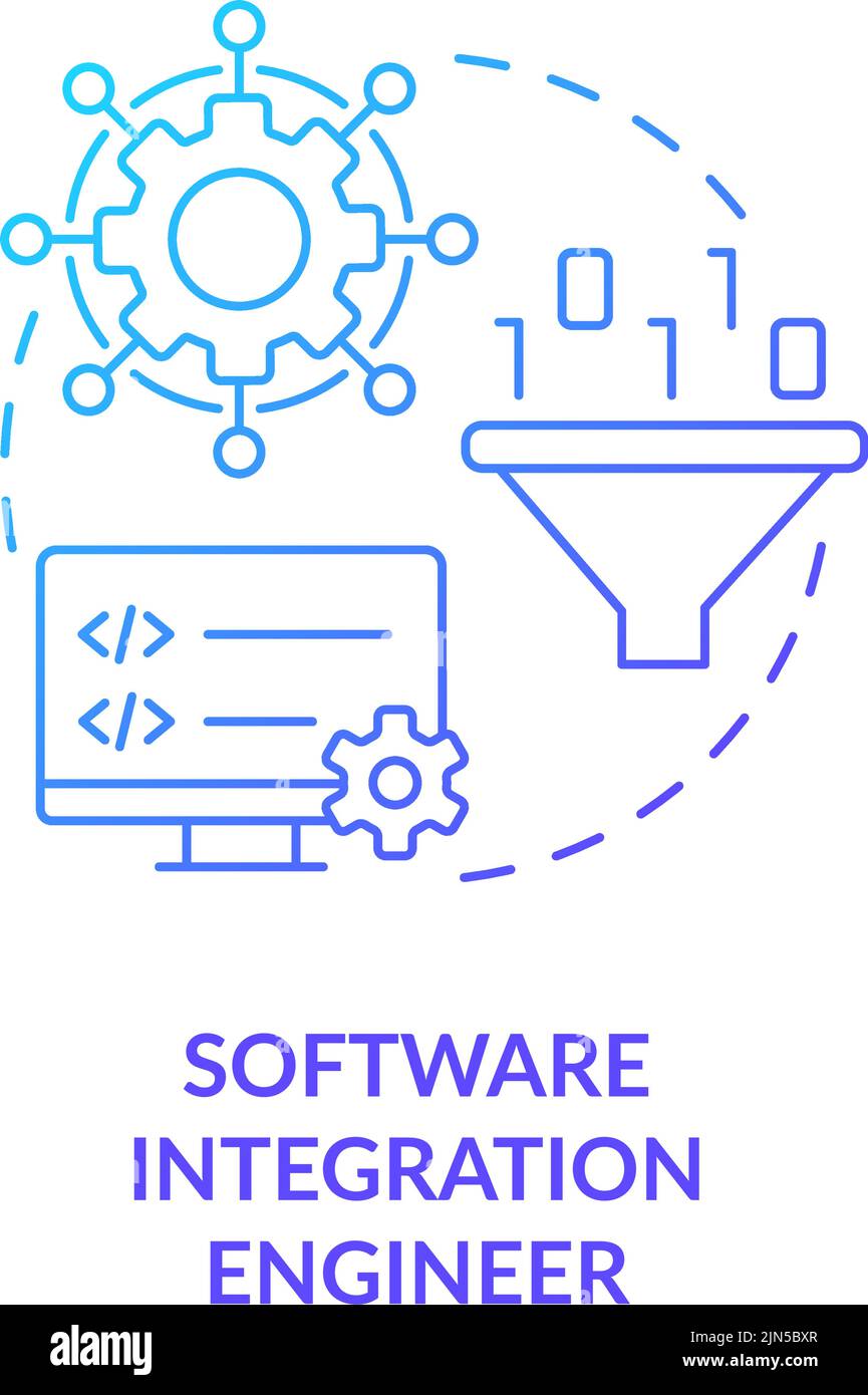 Software integration engineer blue gradient concept icon Stock Vector ... Software integration engineer blue gradient concept icon Stock Vector ...