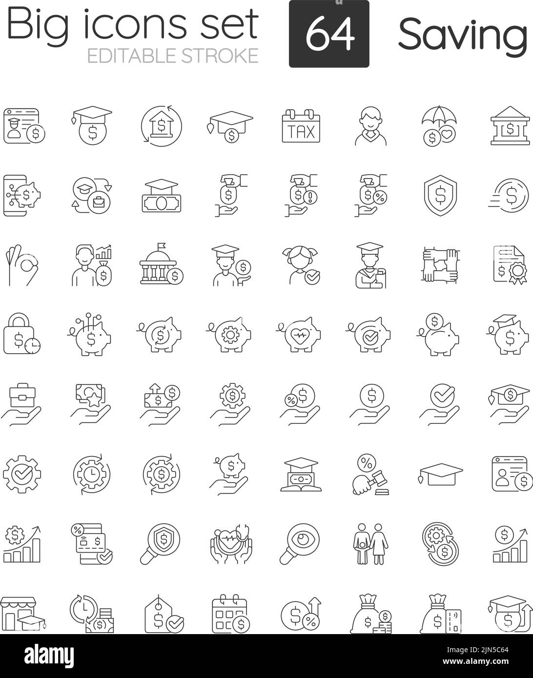 Saving linear icons set Stock Vector Image & Art - Alamy