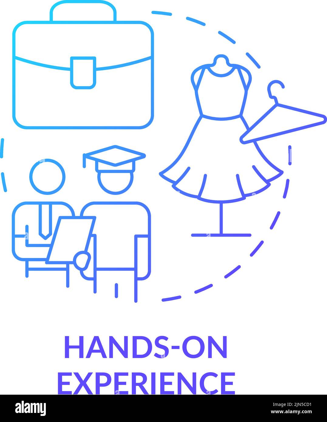 Hands on experience blue gradient concept icon Stock Vector Image & Art ...