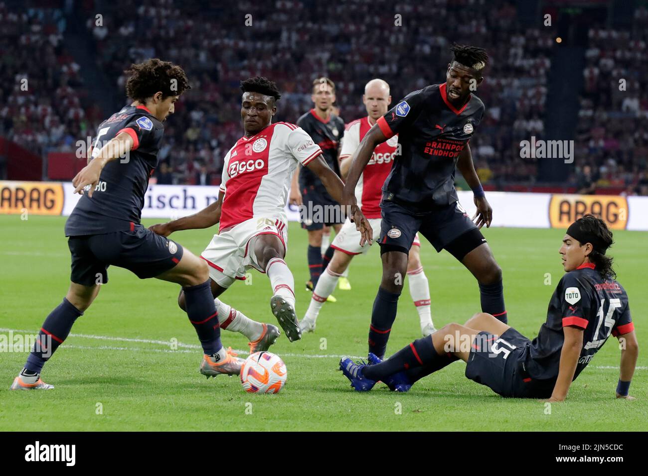 AMSTERDAM, THE NETHERLANDS - JULY 30: Andre Ramalho of PSV, Erick ...