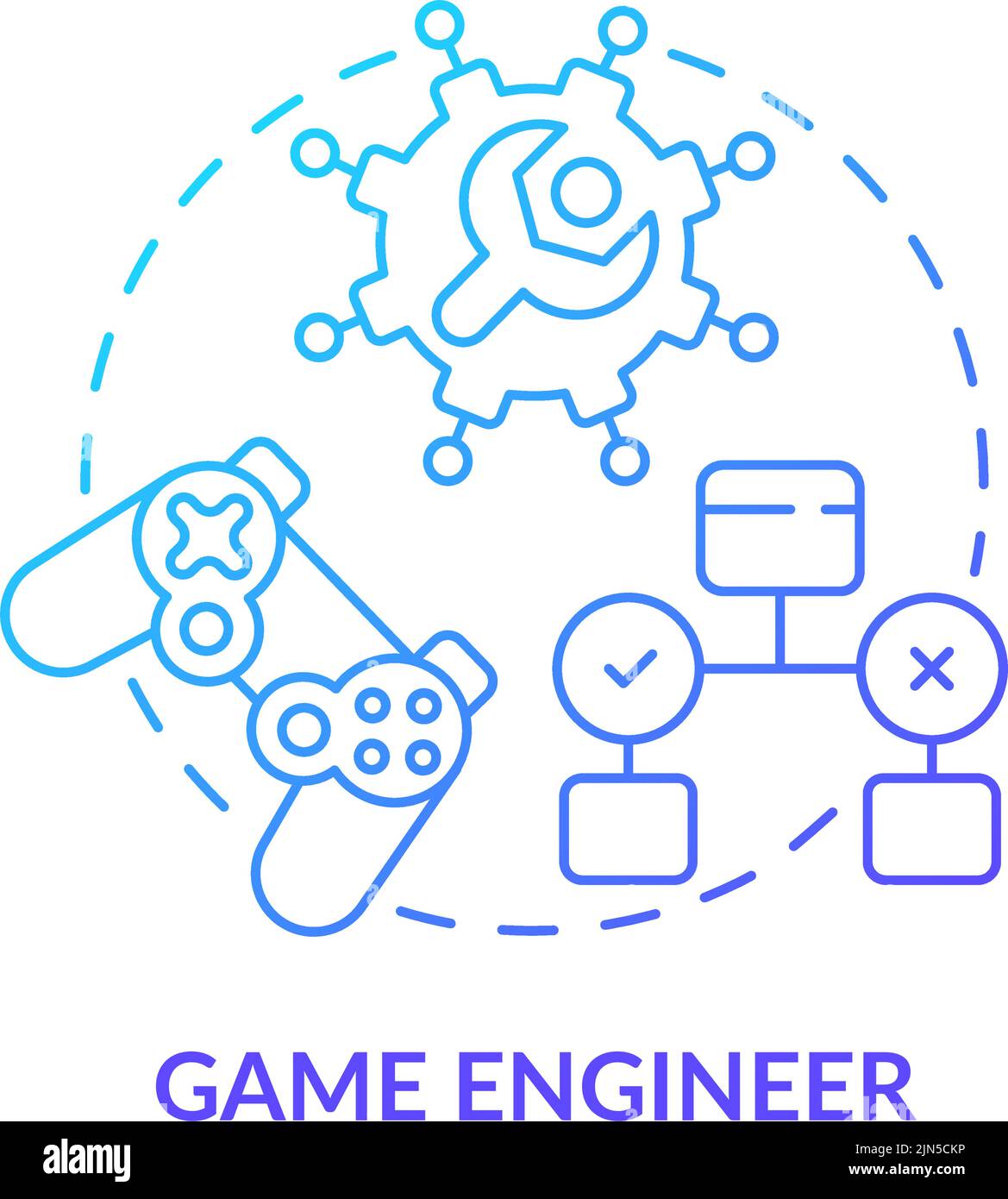 Game engineer blue gradient concept icon Stock Vector Image & Art - Alamy