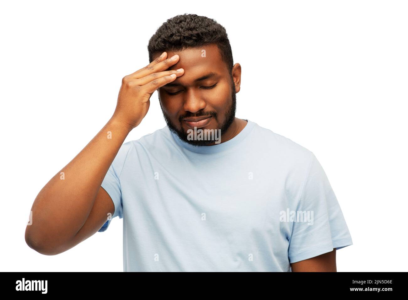 stressed young african american man with headache Stock Photo - Alamy