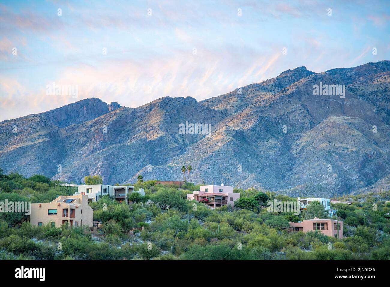Upper middle class two-storey mediterranean houses at Tucson, Arizona ...