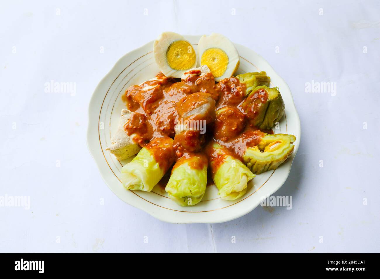 siomay or dumplings is traditional indonesian- china food with peanut ...