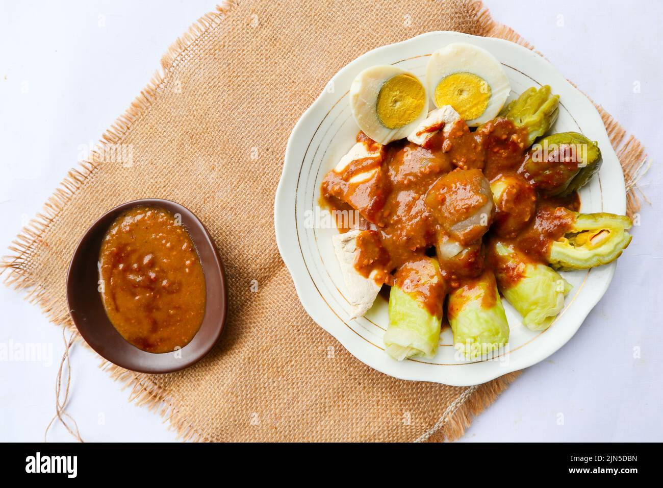 siomay or dumplings is traditional indonesian- china food with peanut ...