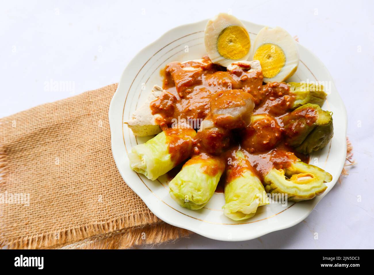 siomay or dumplings is traditional indonesian- china food with peanut ...