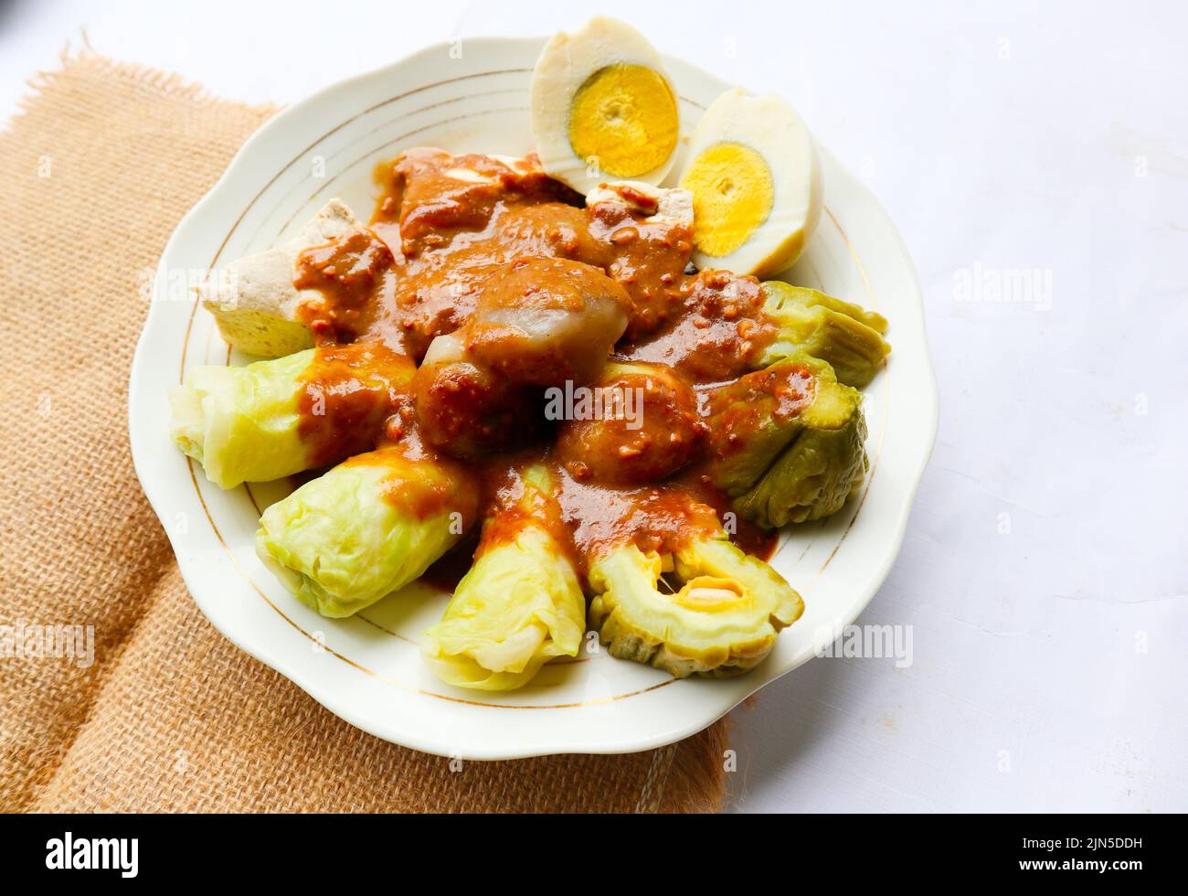 siomay or dumplings is traditional indonesian- china food with peanut ...