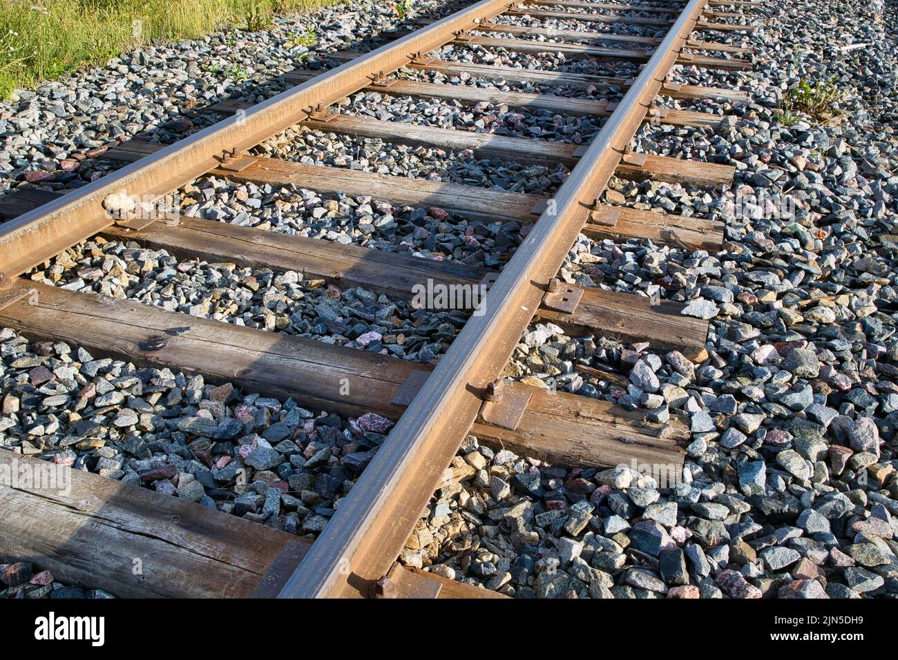 old railroad with wooden baulks Stock Photo - Alamy