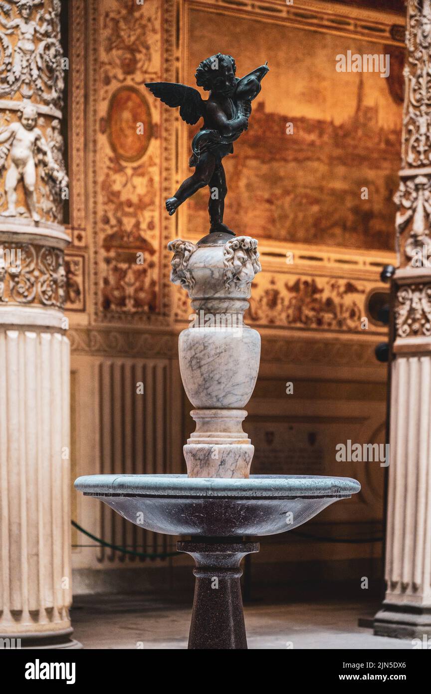 ITALY, TUSCANY, FLORENCE 2022: The courtyard of Palazzo Vecchio ...
