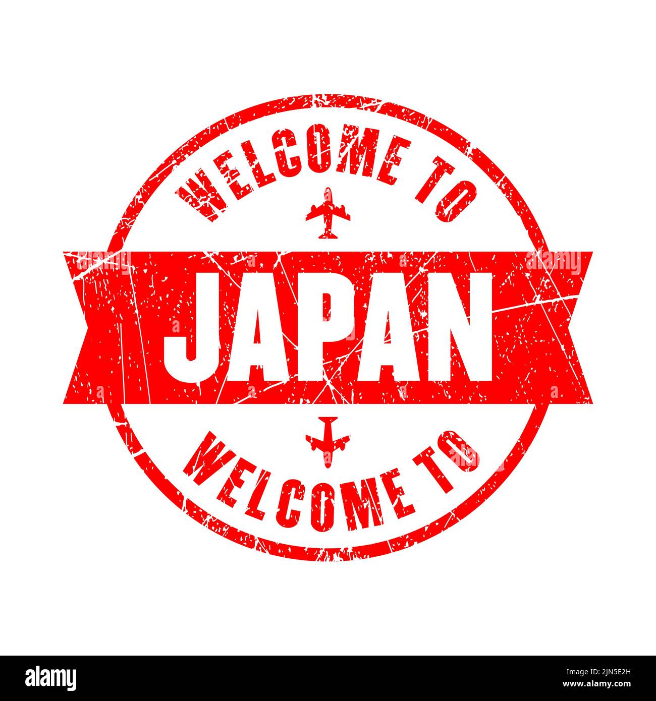 Japan. Welcome to Japan stamp isolated background Stock Vector Image ...