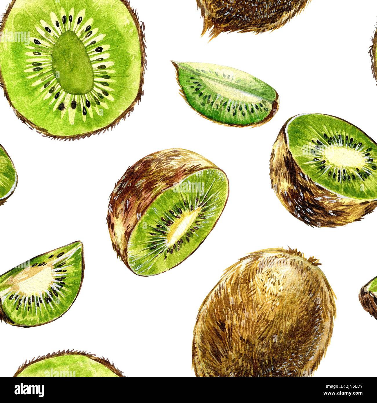 Kiwi slices illustrations isolated on white background. Fresh, tropical ...