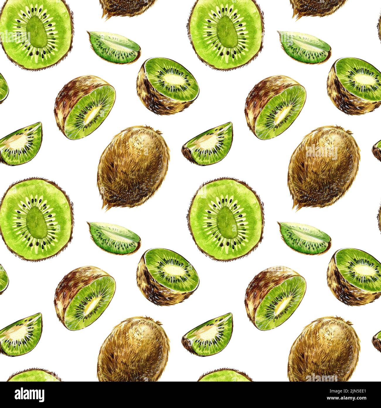 Kiwi slices illustrations isolated on white background. Fresh, tropical ...
