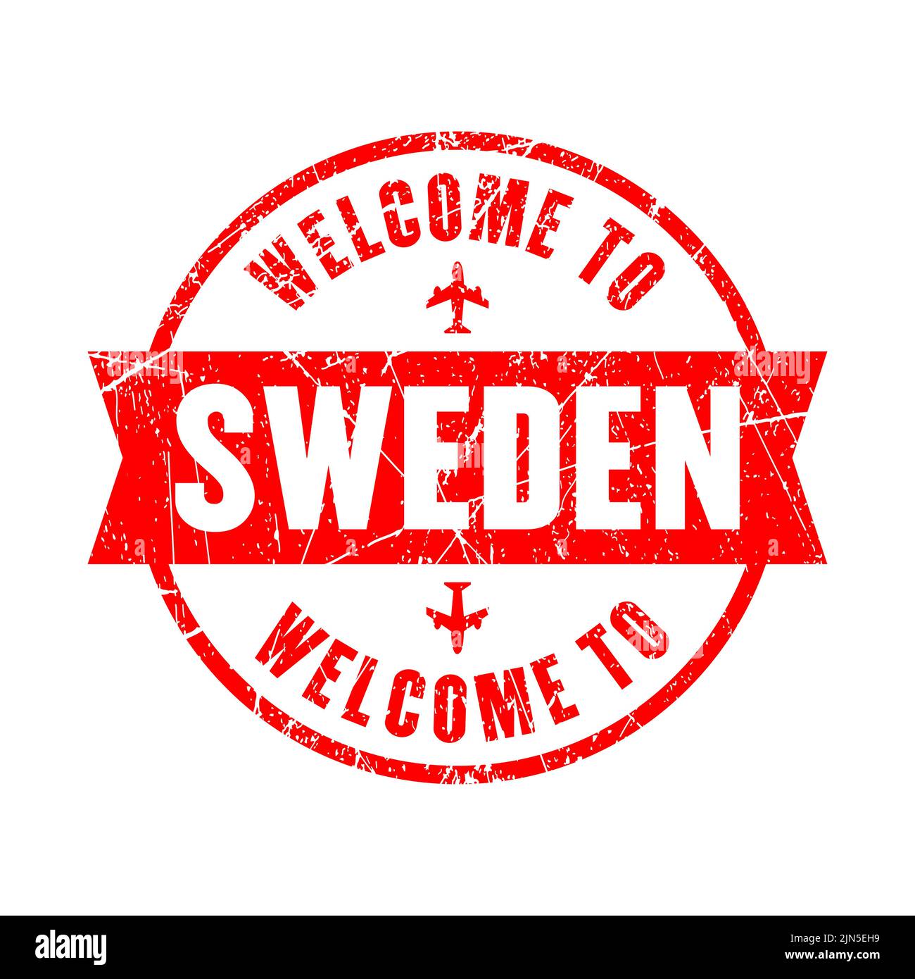 Welcome to Sweden Stamp on white background, design.Vector Stock Vector ...