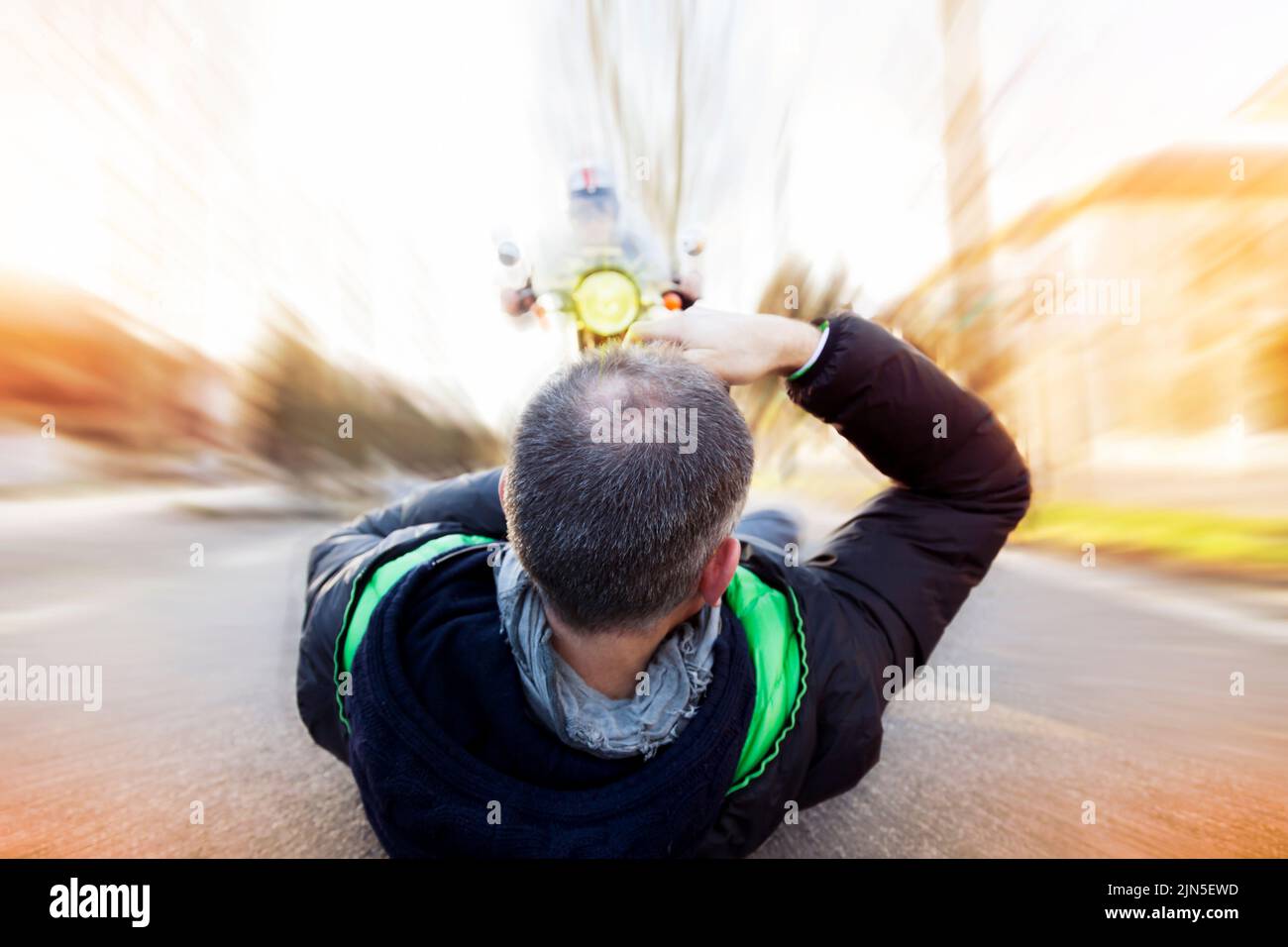 Walking with motorcycle helmet hi-res stock photography and images - Alamy