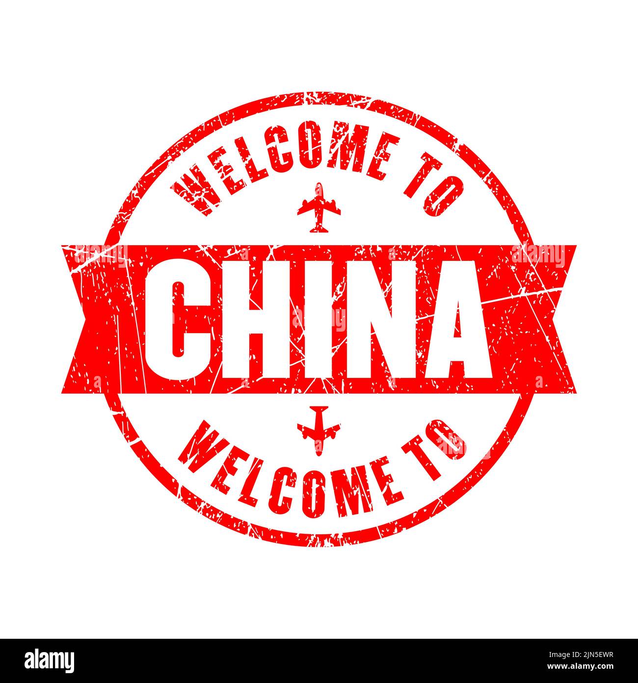 welcome to china. red stamp isolated background Stock Vector Image ...