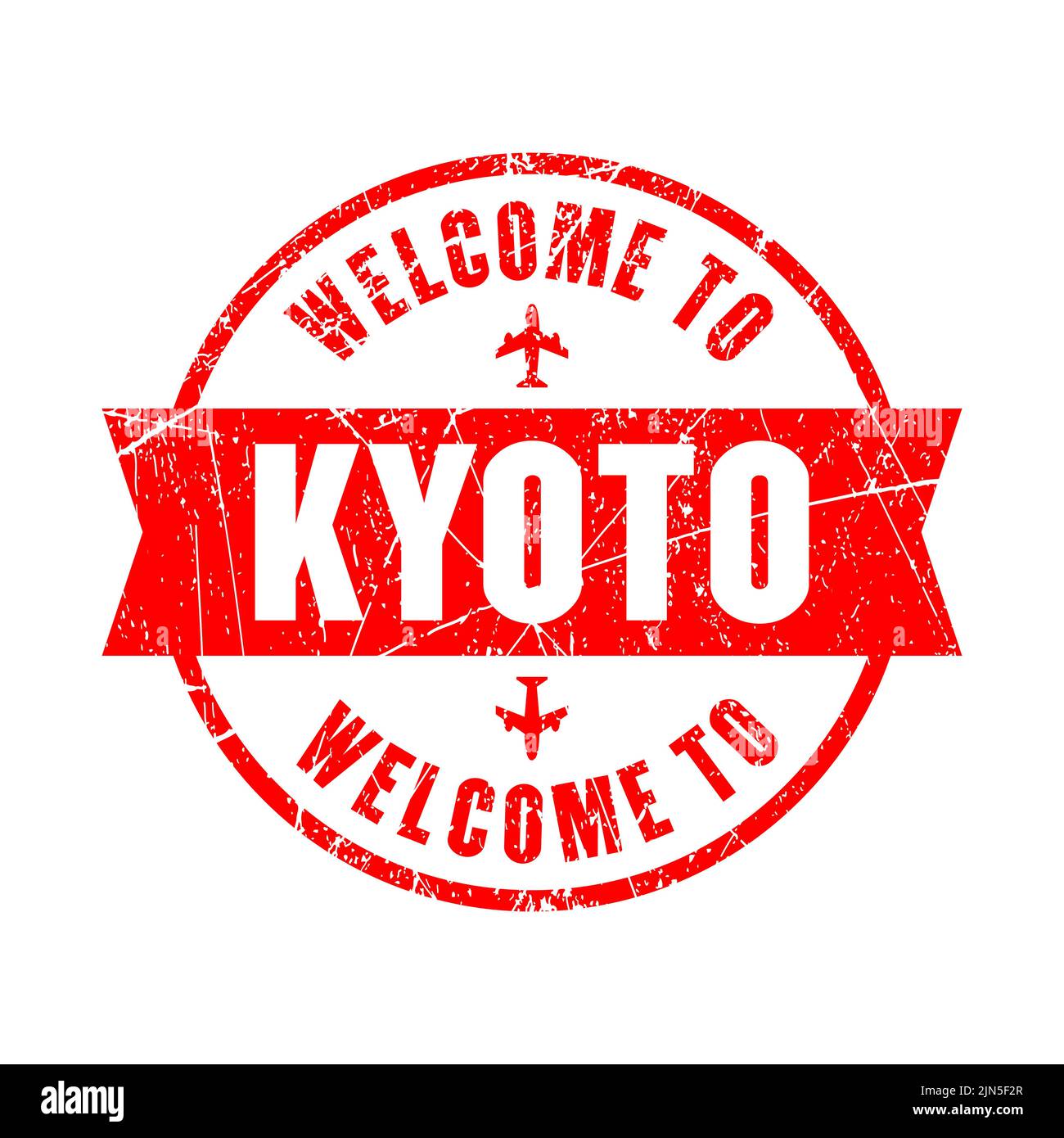 Welcome to Kyoto Japan Quality Original Stamp Design Vector Art Tourism ...