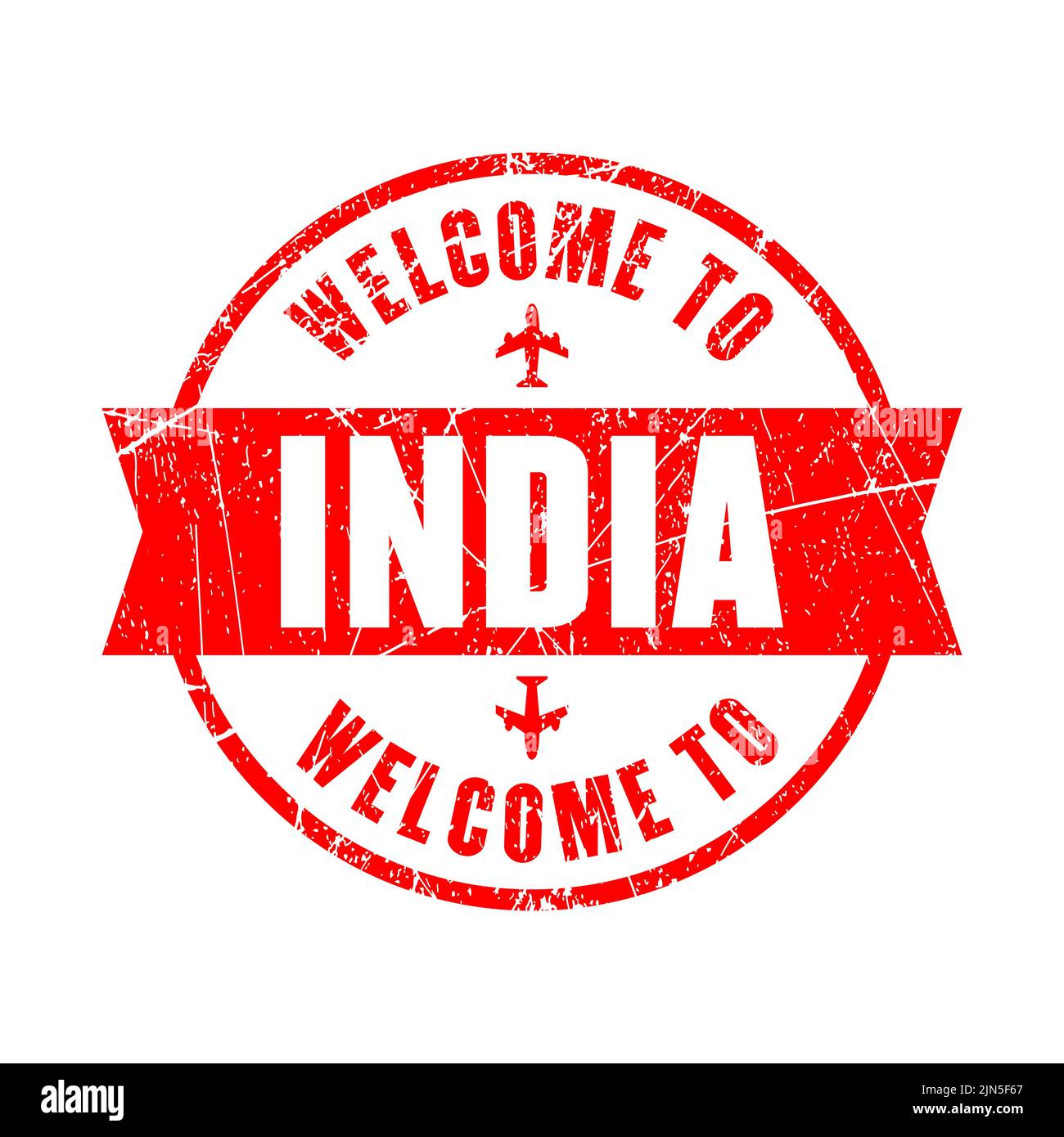 welcome to India. red stamp isolated background Stock Vector Image ...