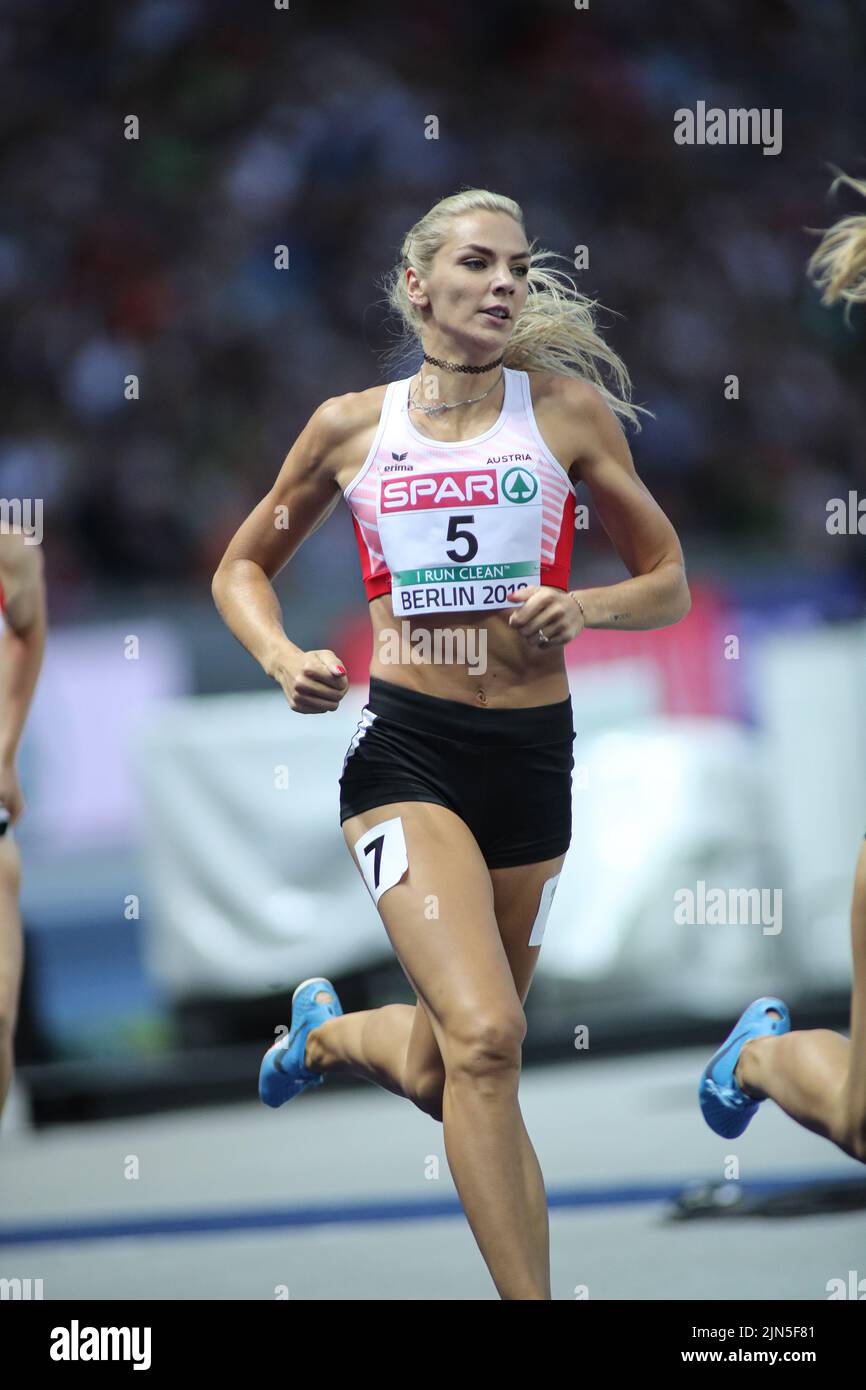Ivona Dadic participating in the 800 meters in the Heptathlon at the ...