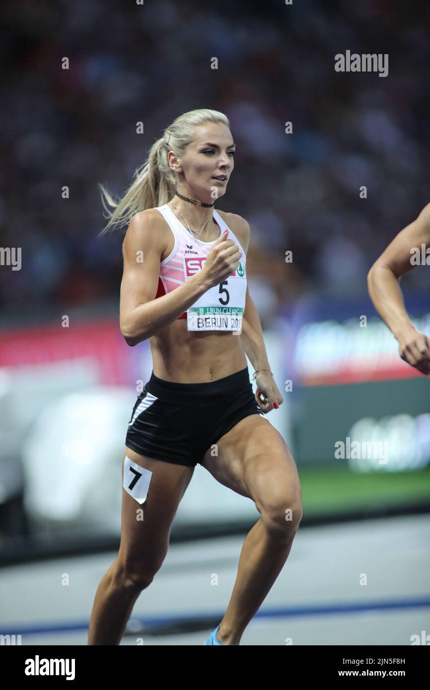 Ivona Dadic participating in the 800 meters in the Heptathlon at the ...